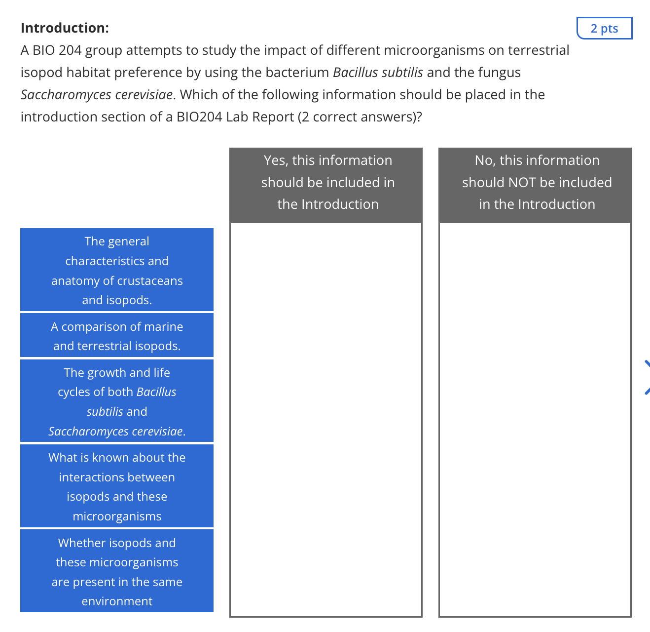 Solved Introduction:A BIO 204 ﻿group attempts to study the | Chegg.com