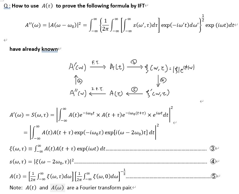 Solved Q: How to use A(τ) to prove the following formula by | Chegg.com