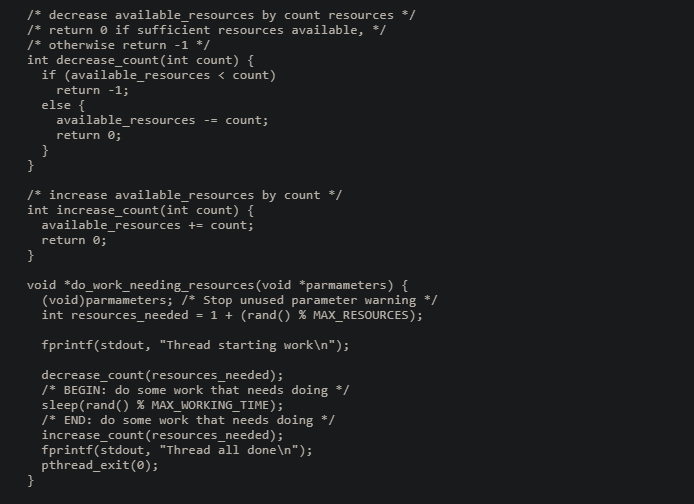 Solved Using A Posix Semaphore Fix The Race Condition It 