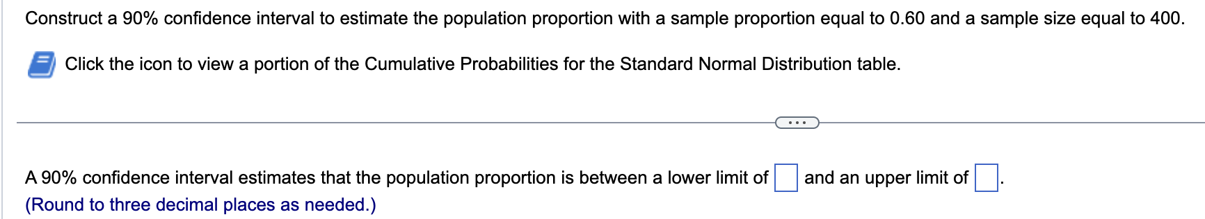 Solved Construct a 90% confidence interval to estimate the | Chegg.com