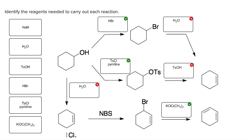 Solved Identifv the reagents needed to carrv out each | Chegg.com