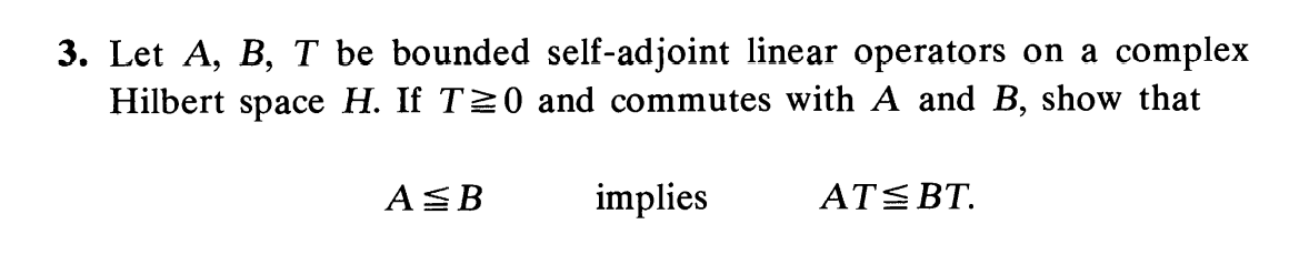Solved 3. Let A, B, T be bounded self-adjoint linear | Chegg.com