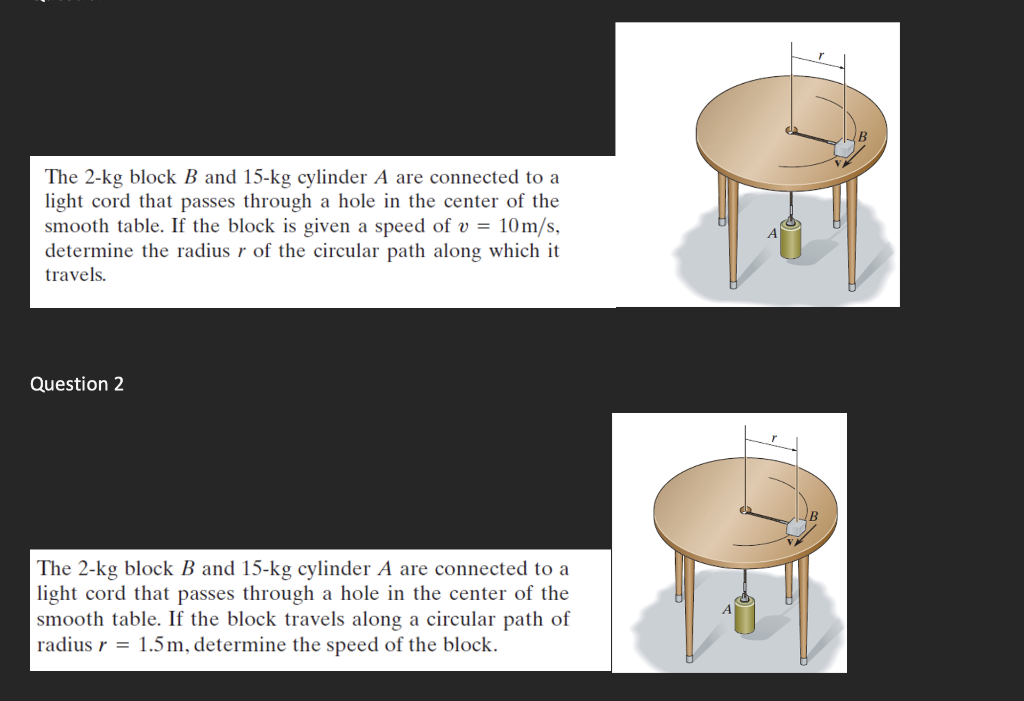Solved The 2-kg block B and 15-kg cylinder A are connected | Chegg.com