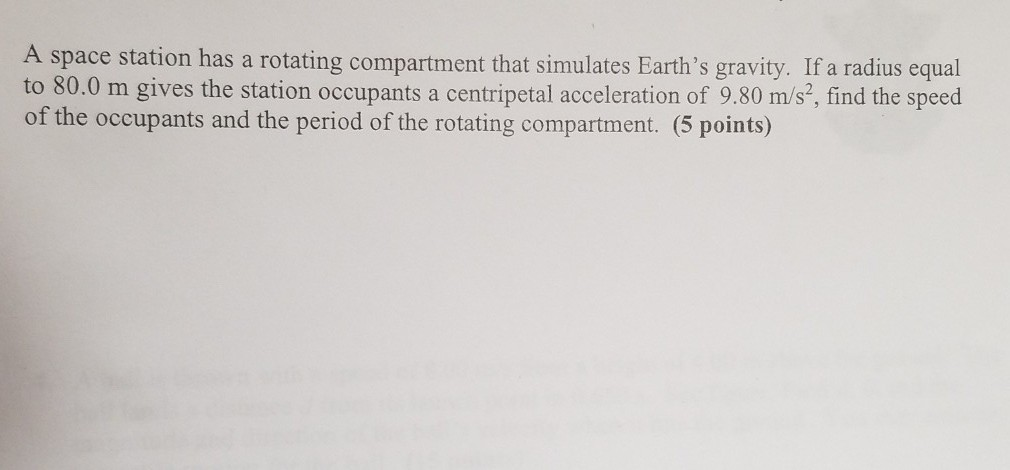 Solved A space station has a rotating compartment that | Chegg.com