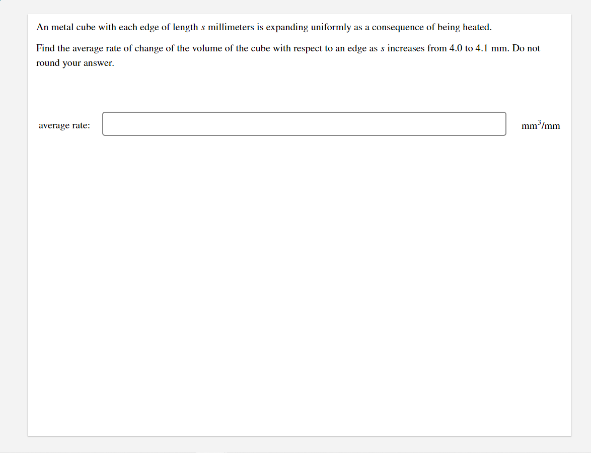 Solved An metal cube with each edge of length 𝑠 millimeters | Chegg.com