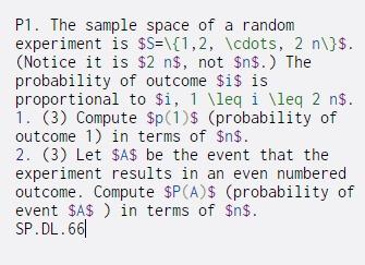 Solved P1. The sample space of a random experiment is | Chegg.com