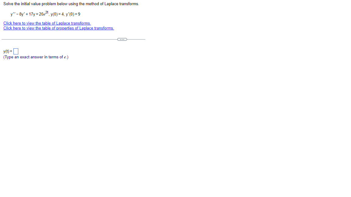 Solved Solve the initial value problem below using the | Chegg.com