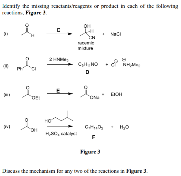 Solved Identify the missing reactants/reagents or product in | Chegg.com