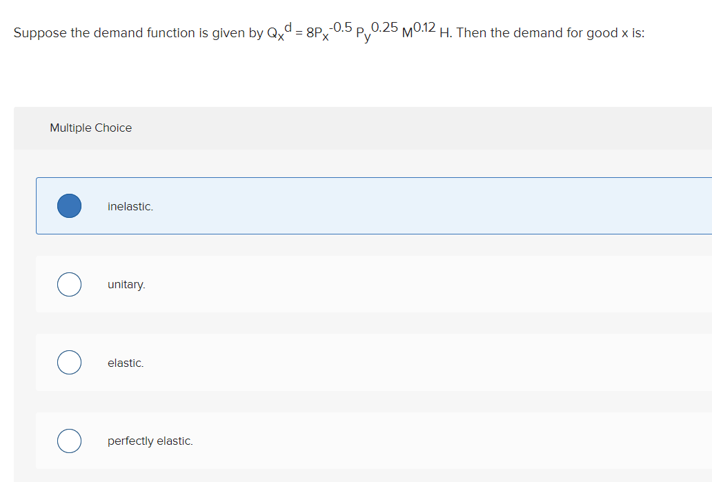 Solved Suppose the demand function is given by Qxd = 8px | Chegg.com