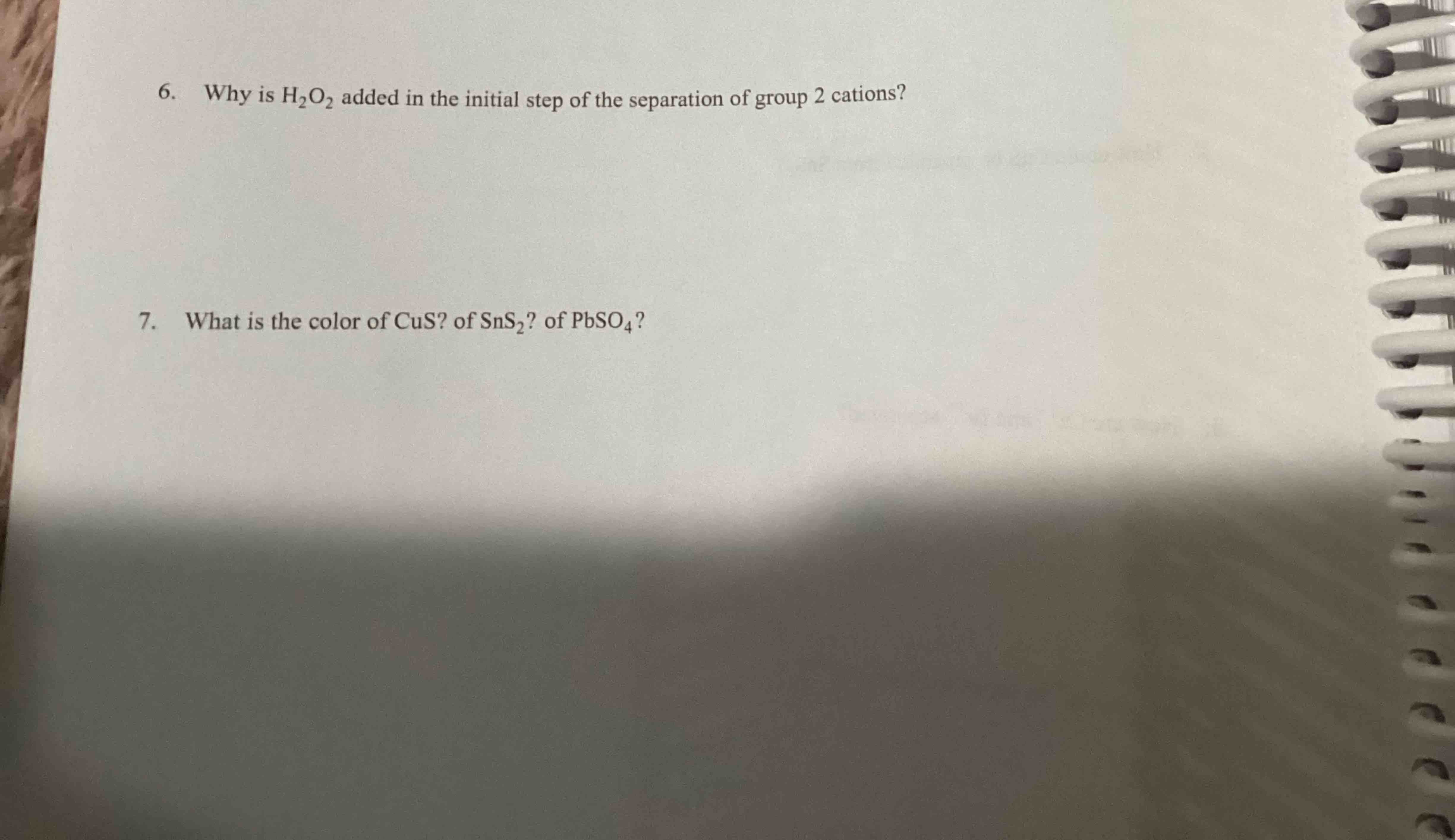 Solved What is ﻿the color of ﻿CuS ? of SnS2 ? of PbSO4 ? | Chegg.com