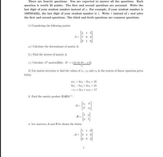 Solved There are four (4) questions. You are expected to | Chegg.com