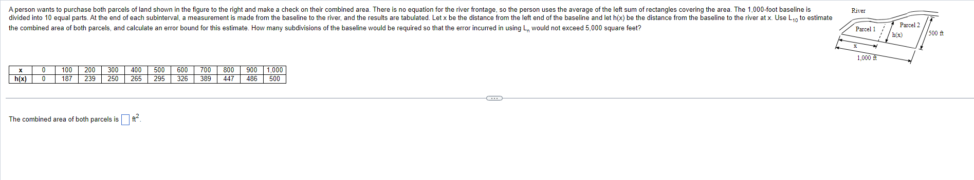 Solved The combined area of both parcels is t2. | Chegg.com