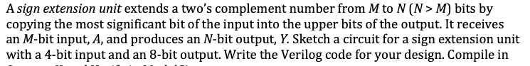 Solved A sign extension unit extends a two's complement | Chegg.com