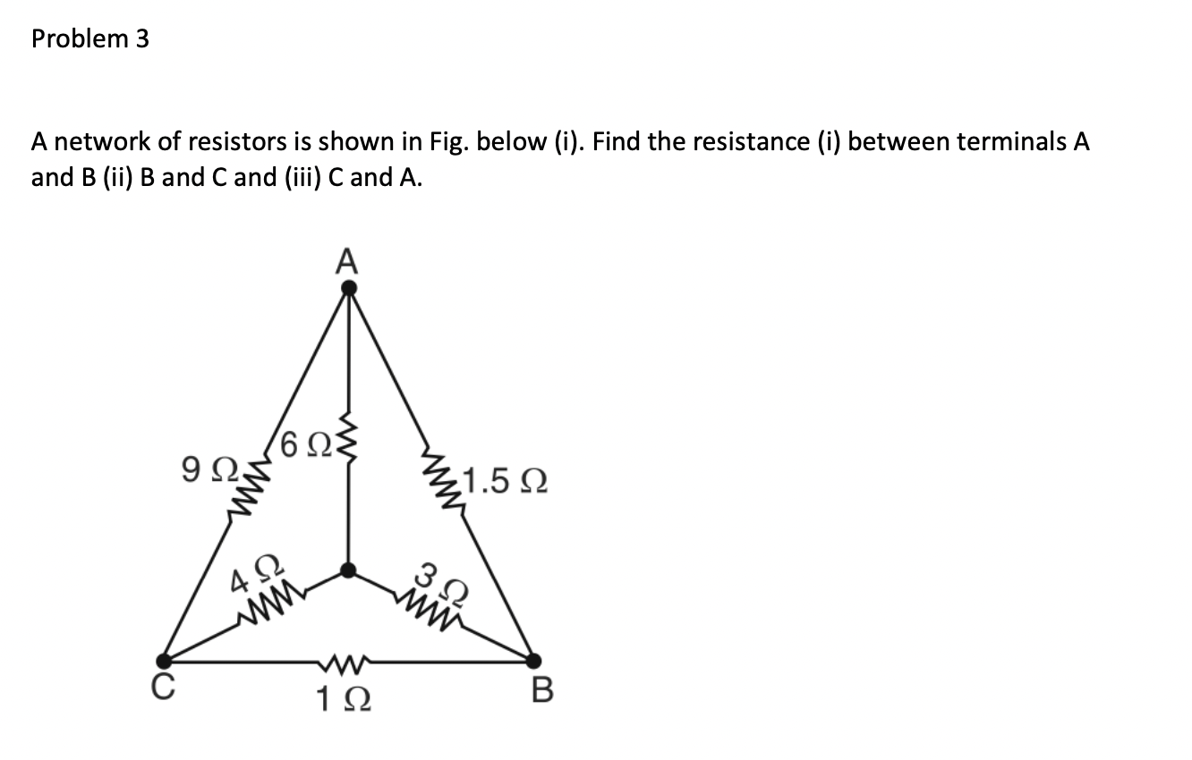 Solved Problem 3 A network of resistors is shown in Fig. | Chegg.com