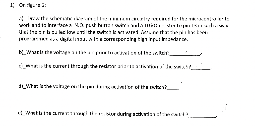 Solved 1) On figure 1: a)_Draw the schematic diagram of the | Chegg.com