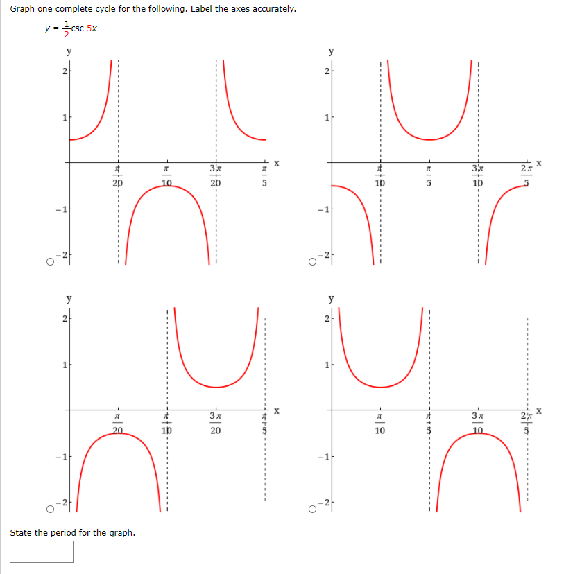 Solved Graph one complete cycle for the following. Label the | Chegg.com