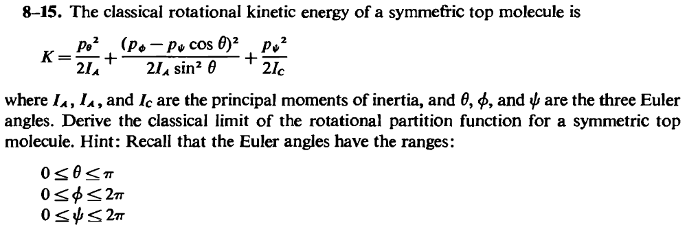 Solved 8–15. The classical rotational kinetic energy of a | Chegg.com