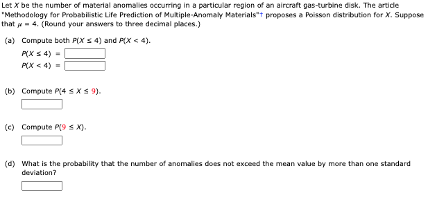Solved Let X be the number of material anomalies occurring | Chegg.com