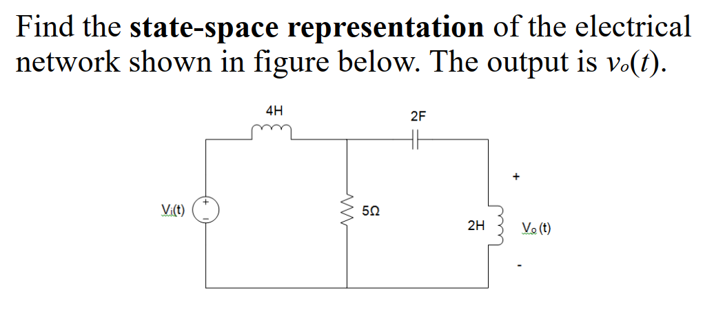 Solved Find The State Space Representation Of The Electrical