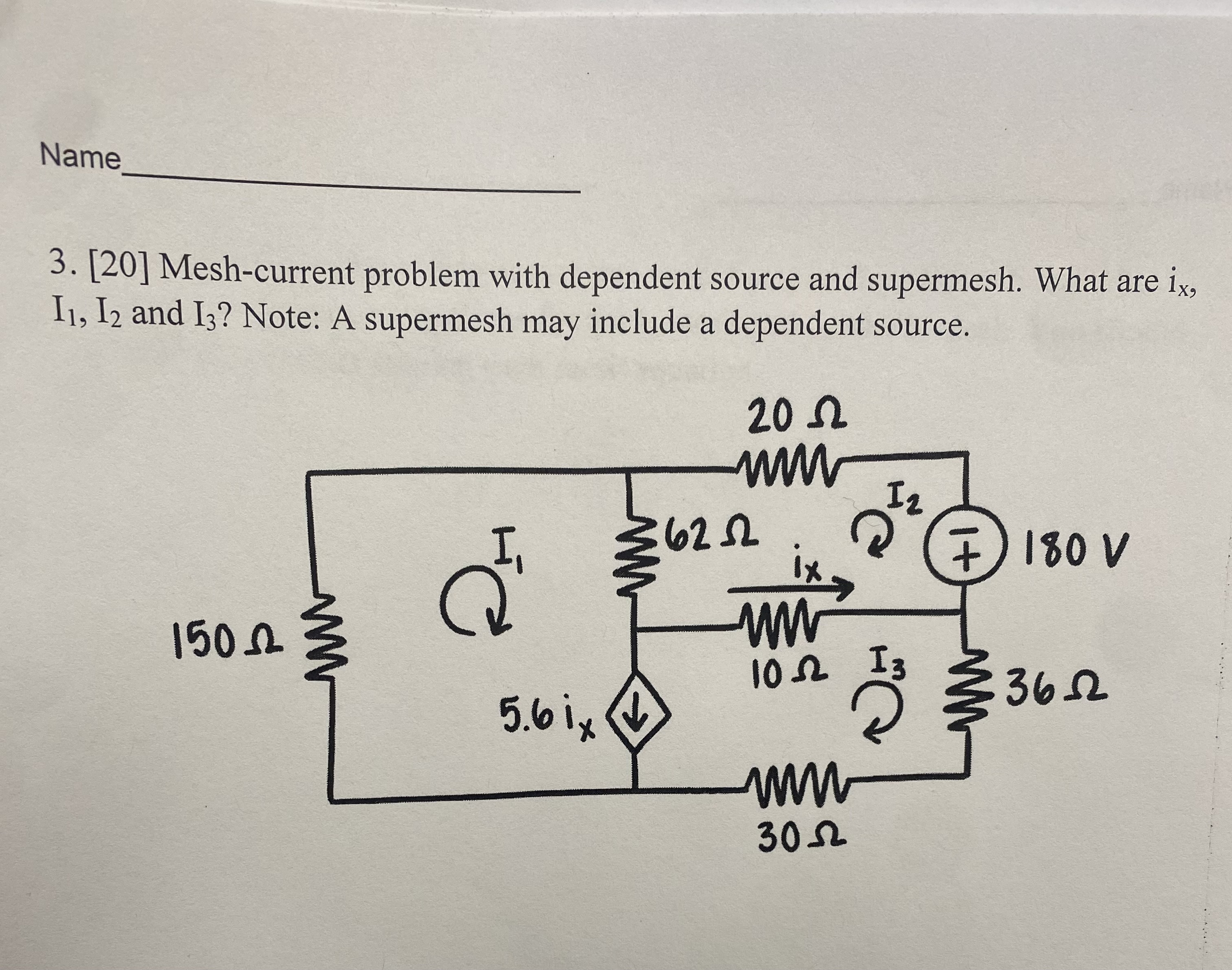 Solved Mesh-current problem with dependent source and | Chegg.com