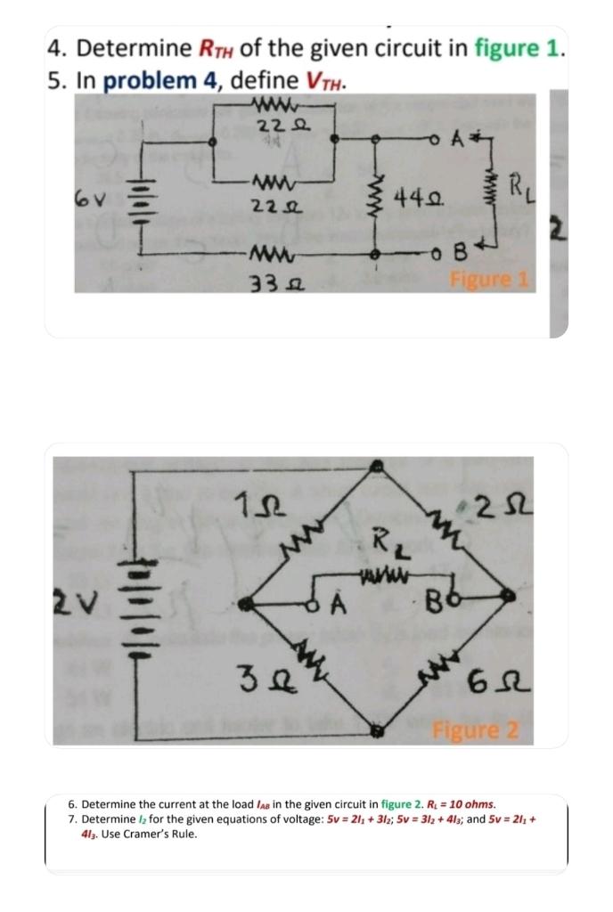 Solved 4. Determine Rth of the given circuit in figure 1. 5. | Chegg.com
