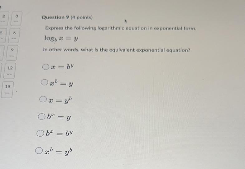 Solved Express the following logarithmic equation in | Chegg.com