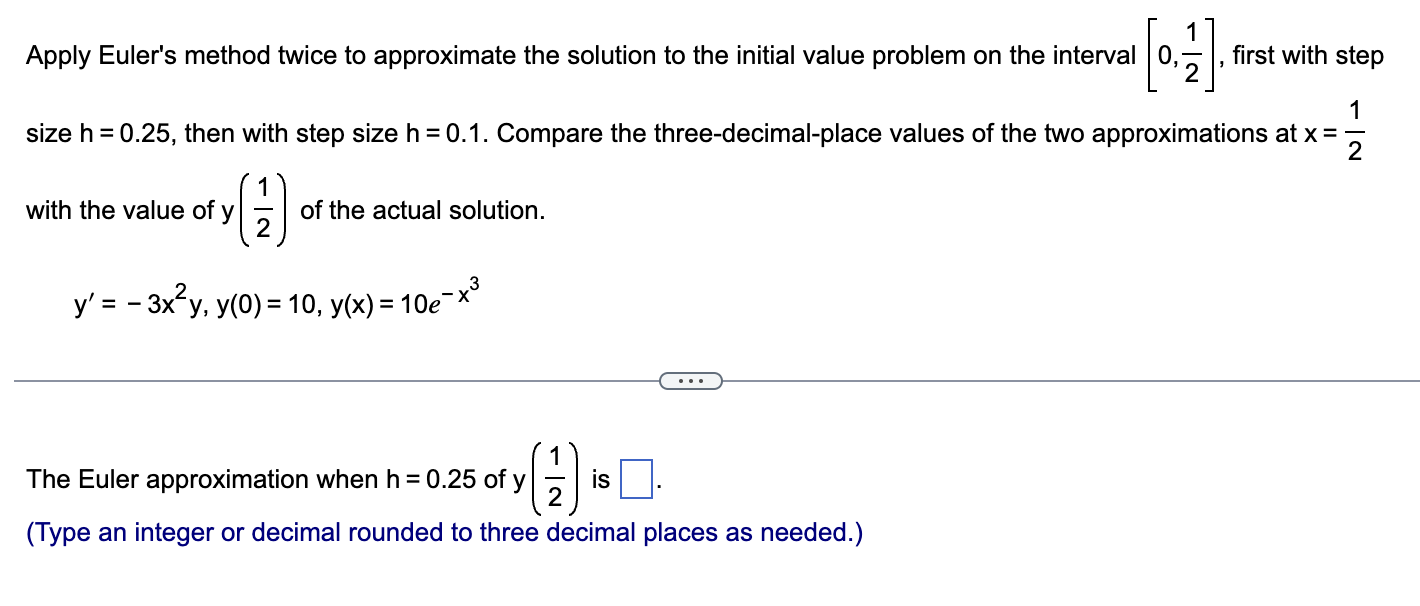 Solved Apply Euler S Method Twice To Approximate The