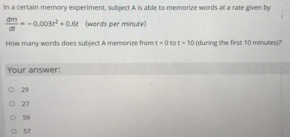 Solved In a certain memory experiment, subject A is able to | Chegg.com