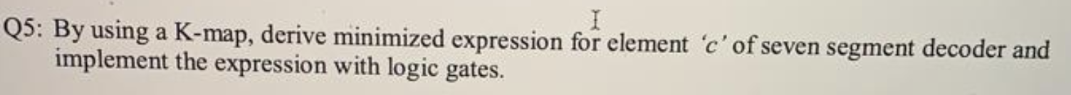 Solved I Q5: By using a K-map, derive minimized expression | Chegg.com