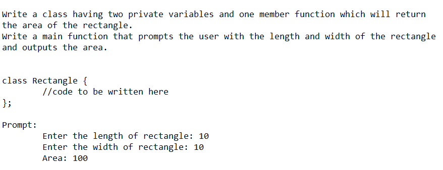 Solved Write A Class Having Two Private Variables And One 