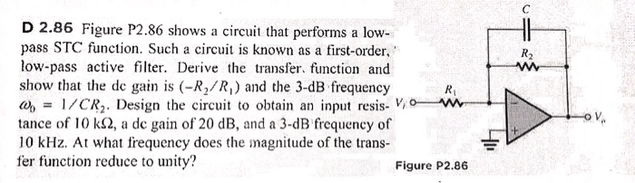 Solved D 2.86 Figure P2.86 shows a circuit that performs a | Chegg.com