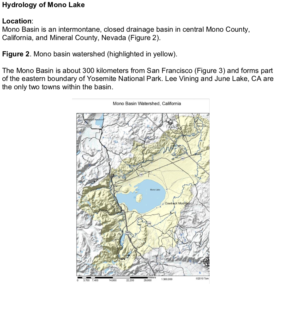 Hydrology of Mono Lake Location: Mono Basin is an | Chegg.com