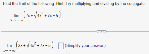 Solved Find the limit of the following. Hint: Try | Chegg.com