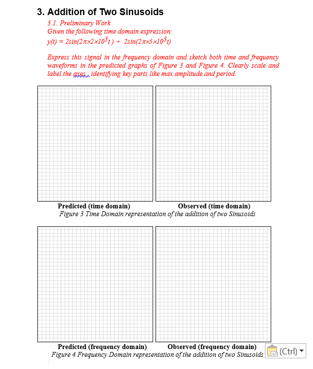 Solved 3. Addition of Two Sinusoids 3.1. Preliminary Work | Chegg.com