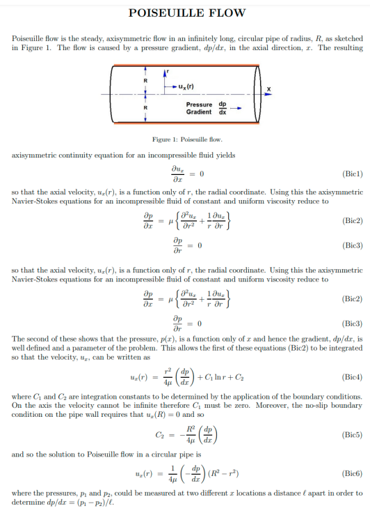 Solved Re-write the Hagen-Poiseulle pipe flow equation, and | Chegg.com