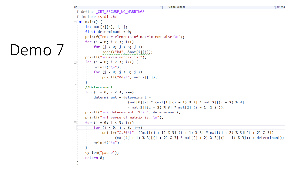 Solved • Convert Demo7 Code in to functions for each | Chegg.com