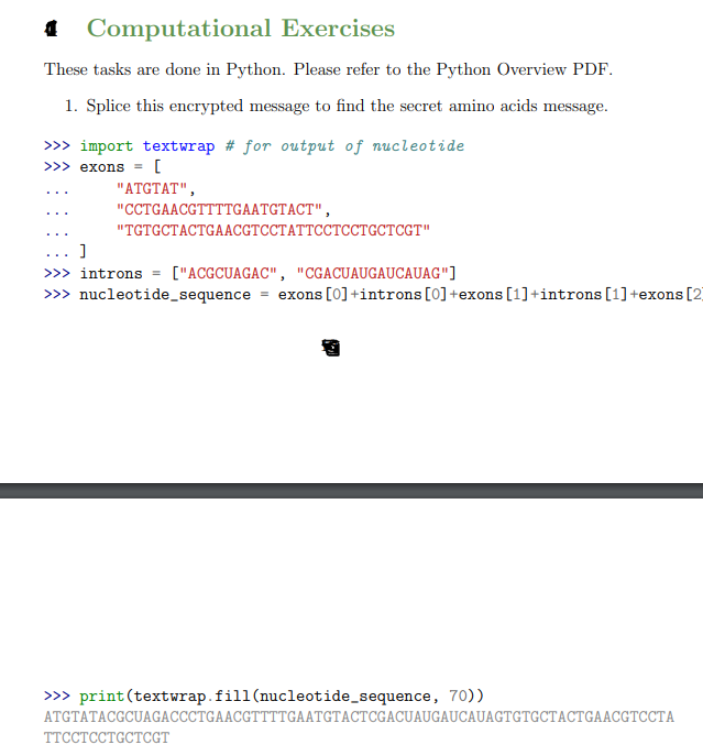 & Computational Exercises These tasks are done in | Chegg.com