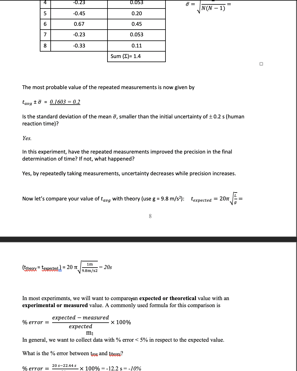 Solved (V) Exercise: standard deviation of the mean Using a | Chegg.com