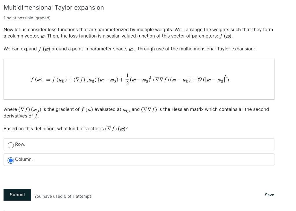 Solved Multidimensional Taylor expansion 1 point possible | Chegg.com