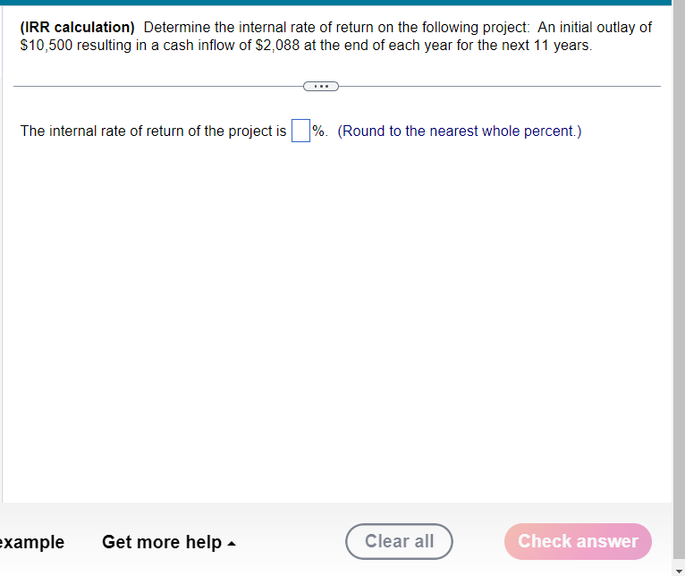 Solved (IRR calculation) Determine the internal rate of | Chegg.com