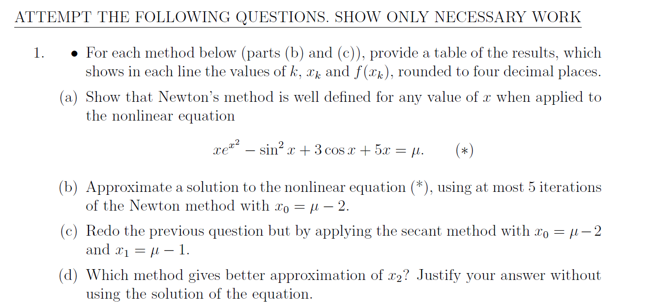 Solved ATTEMPT THE FOLLOWING QUESTIONS. SHOW ONLY NECESSARY | Chegg.com