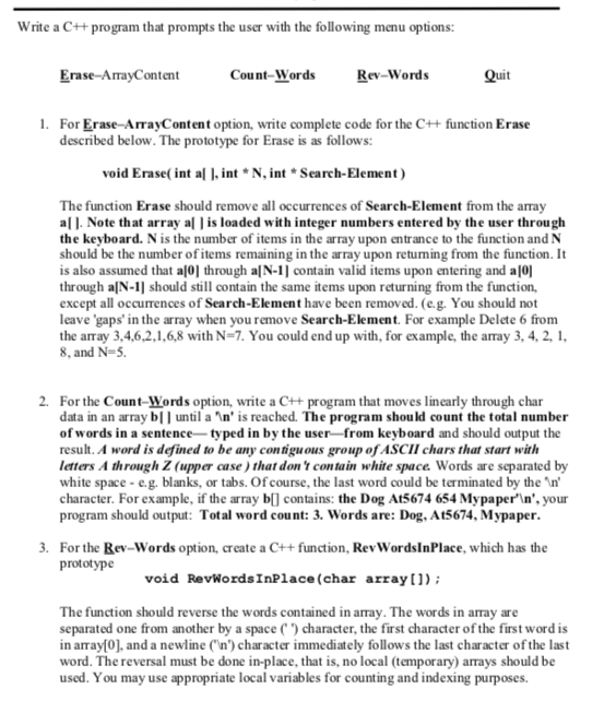 Solved Write a C++program that prompts the user with the | Chegg.com