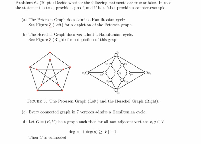 Solved Problem 6. (20 pts) Decide whether the following | Chegg.com