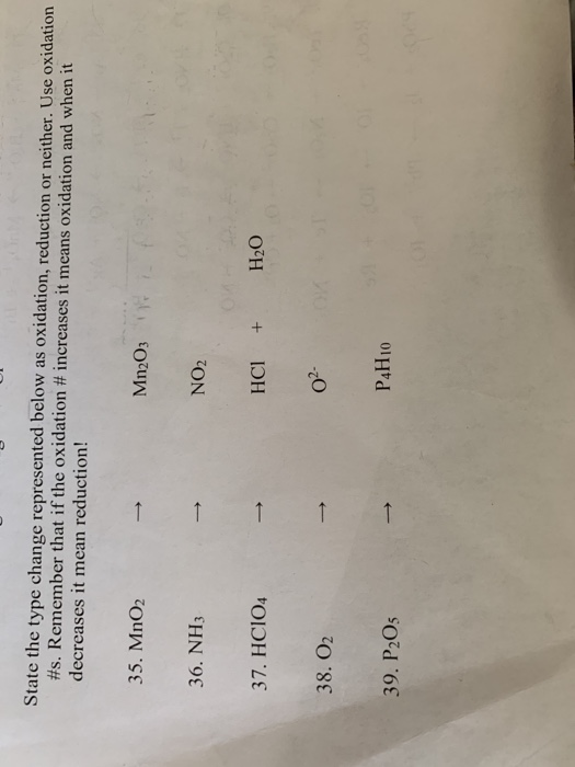 Solved State the type change represented below as oxidation, | Chegg.com