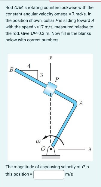 Solved The hydraulic cylinder C imparts a velocity v=11 m/s | Chegg.com