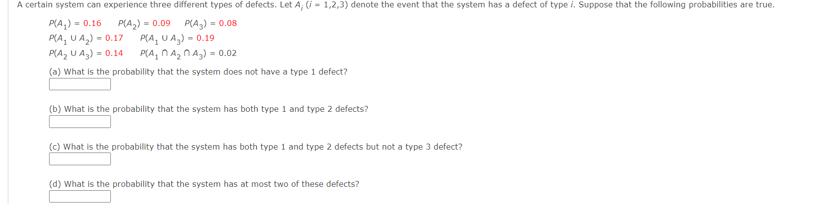 Solved certain system can experience three different types | Chegg.com