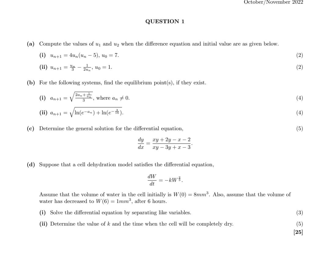 (a) Compute the values of u1 and u2 when the | Chegg.com