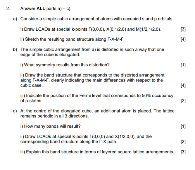 Solved 2. Answer ALL parts a) - c). a) Consider a simple | Chegg.com