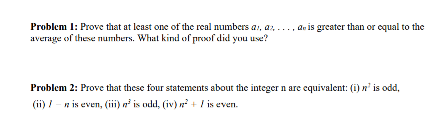 Solved Problem 1: Prove that at least one of the real | Chegg.com