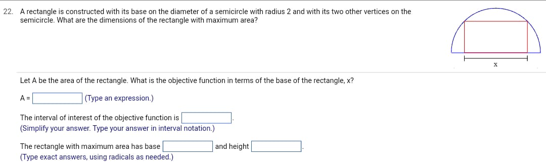Solved A rectangle is constructed with its base on the | Chegg.com